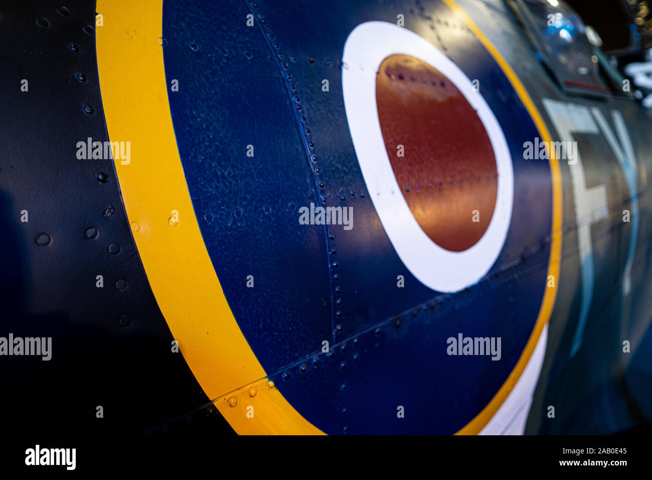 Supermarine Spitfire - close-up of the roundel and markings on the ...