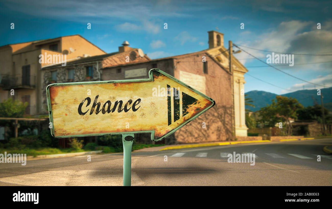Street Sign the Direction Way to Chance Stock Photo - Alamy