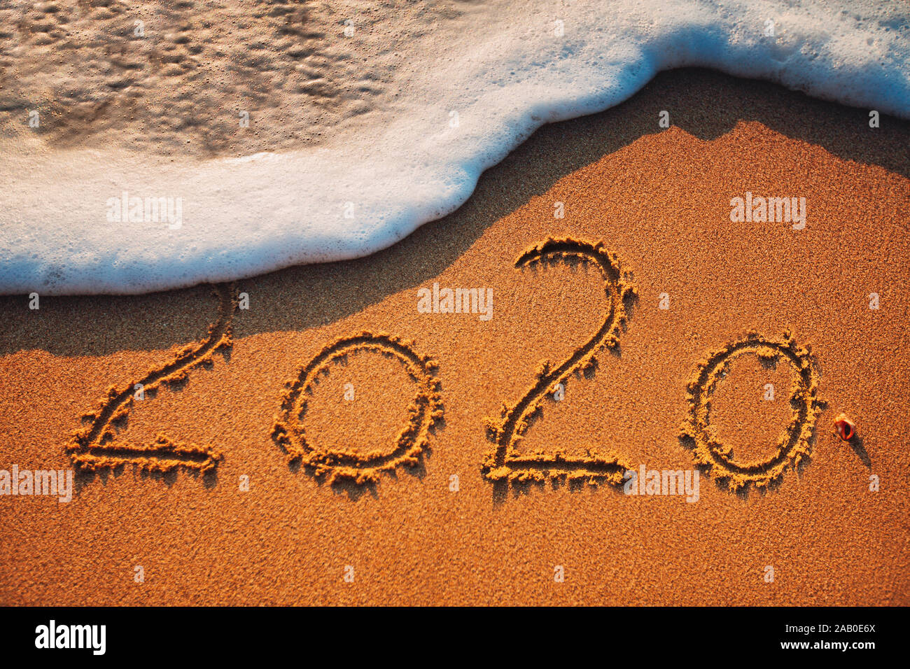 2020 new year beach hi-res stock photography and images - Alamy