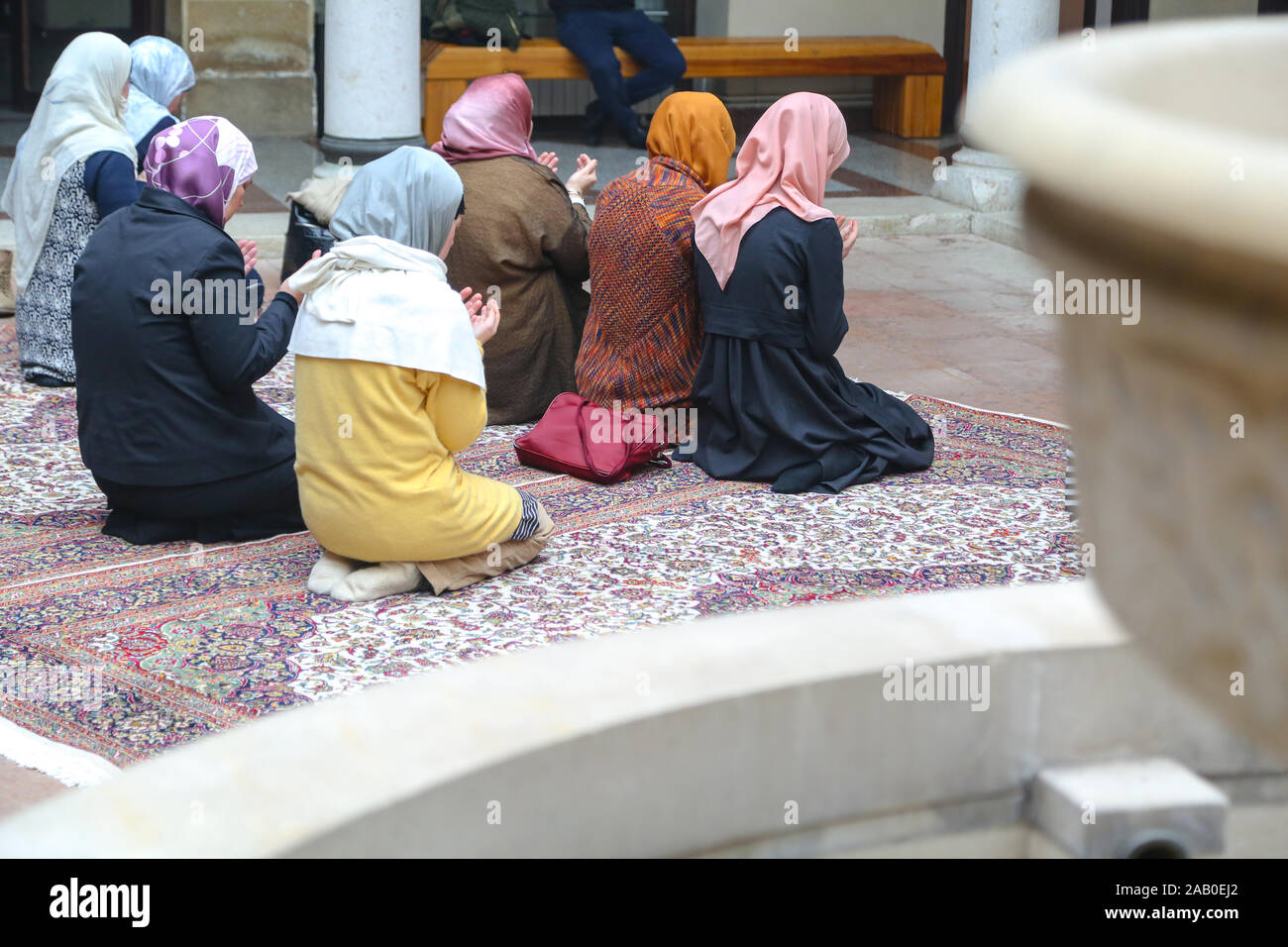 Photo of the Prayer performing by muslim women Stock Photo - Alamy
