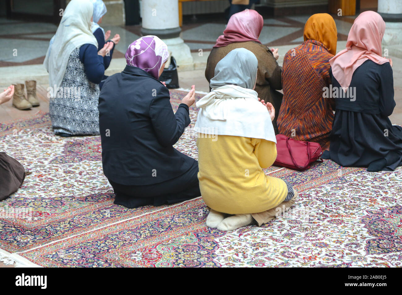 Photo of the Prayer performing by muslim women Stock Photo - Alamy