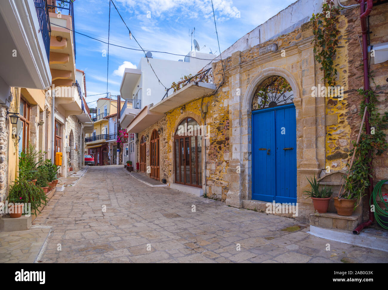 Traditional coastal village of Panormo, Rethimno, Crete, Greece Stock ...