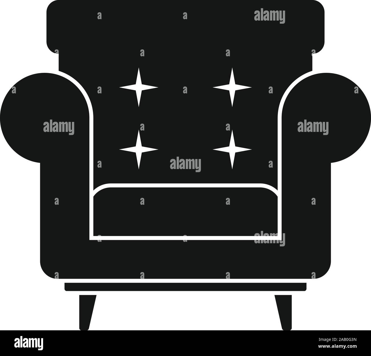 Armchair icon. Simple illustration of armchair vector icon for web ...