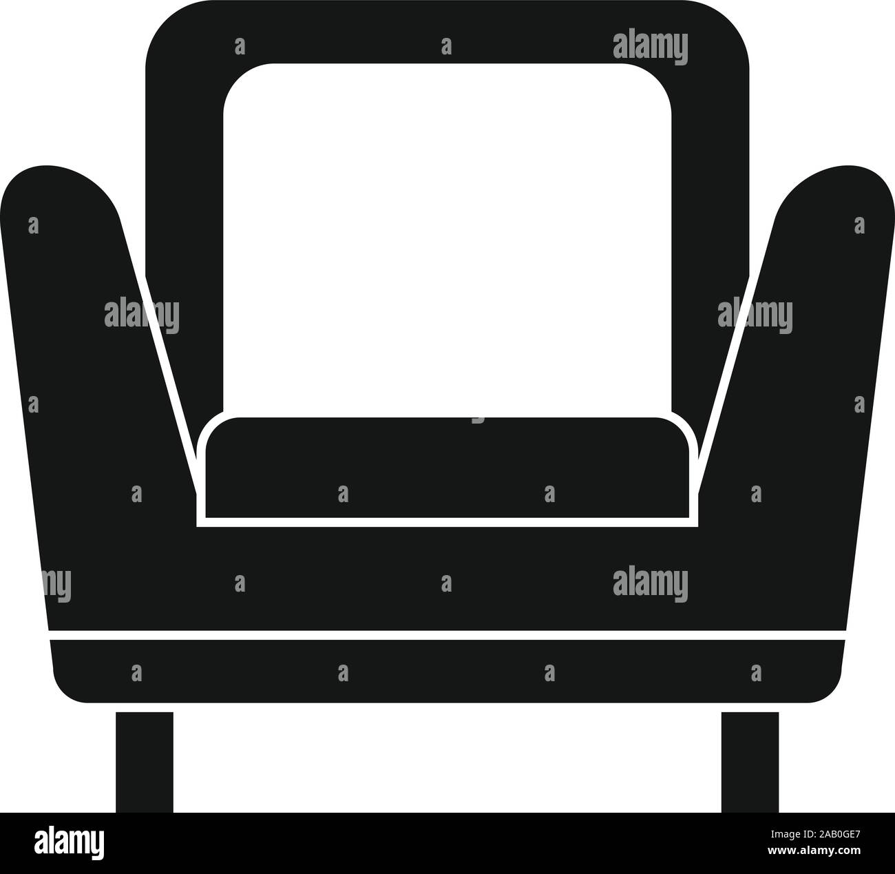 Soft armchair icon. Simple illustration of soft armchair vector icon ...