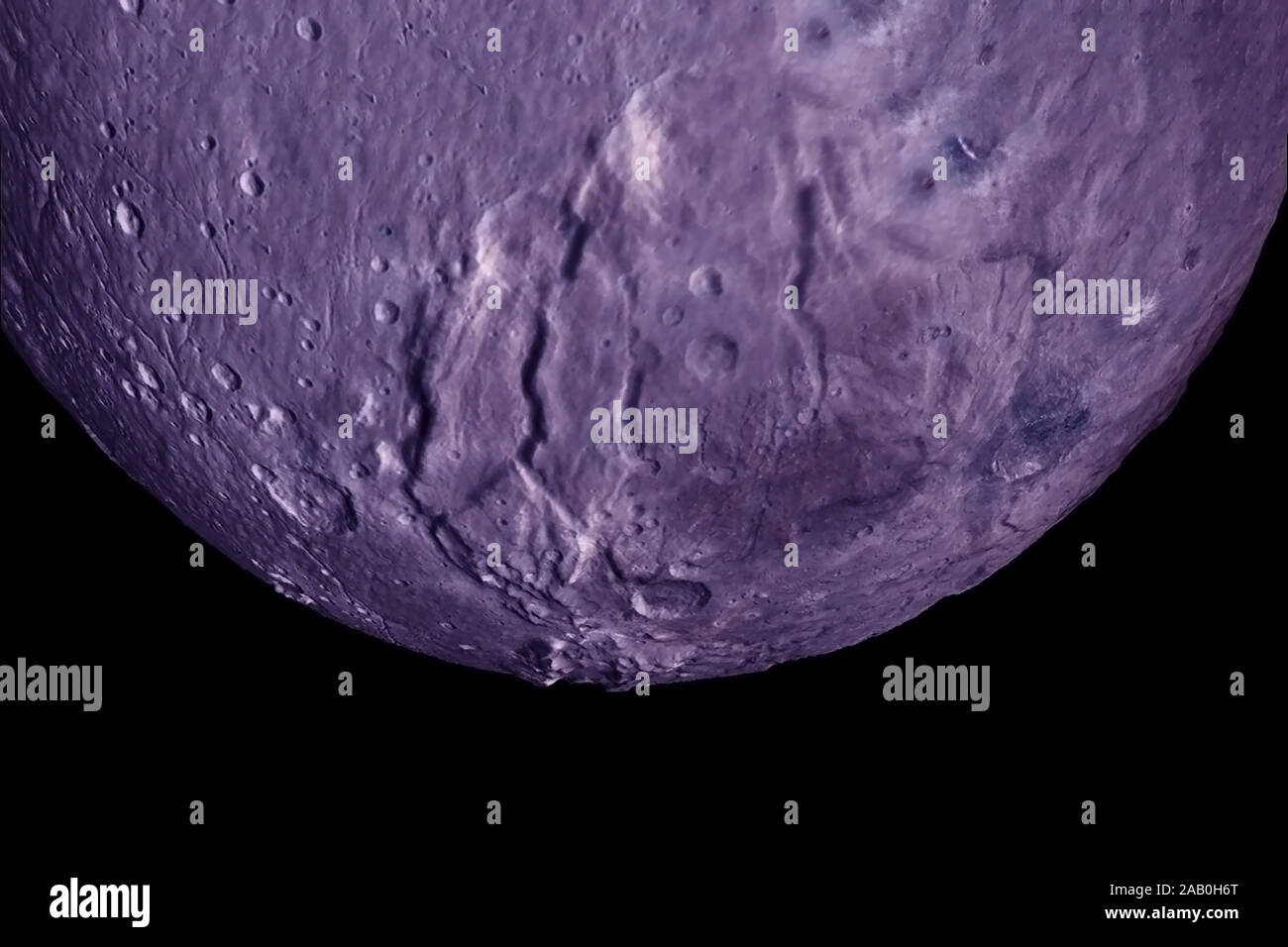 Planet Neptune, with craters and canyons. Elements of this image ...