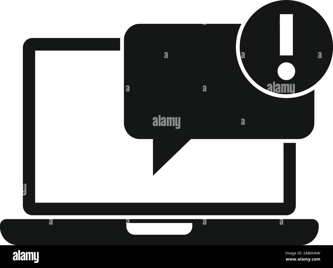 Laptop notification icon. Simple illustration of laptop notification ...