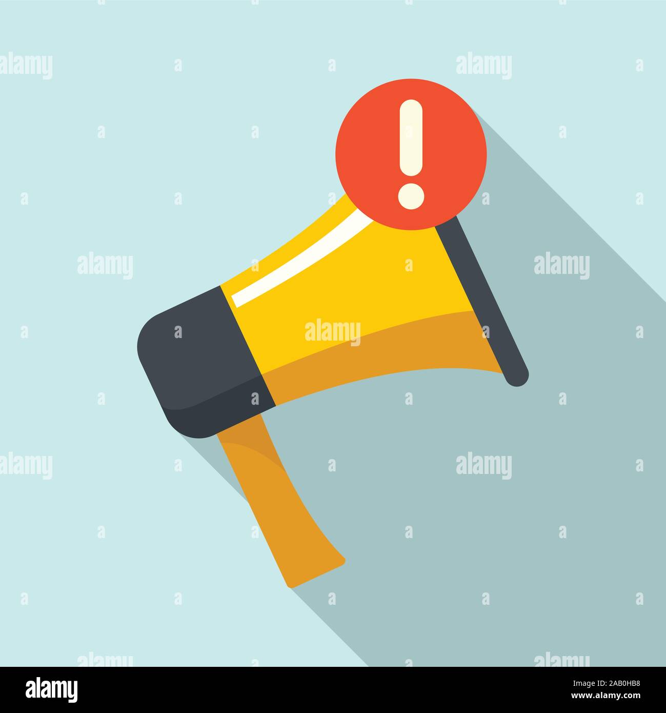 Megaphone notification icon. Flat illustration of megaphone ...