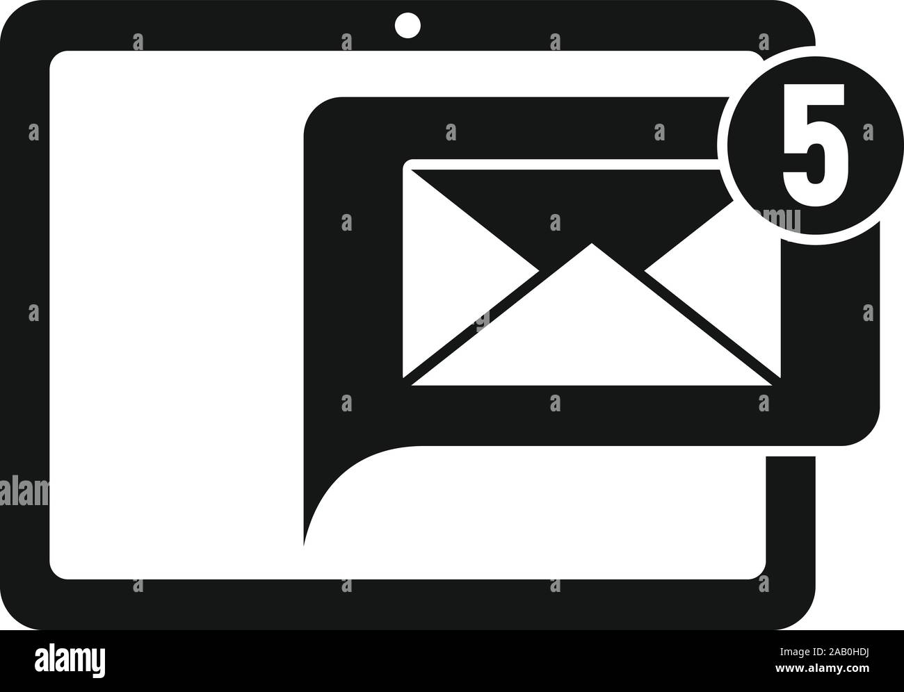 Tablet notification icon. Simple illustration of tablet notification ...