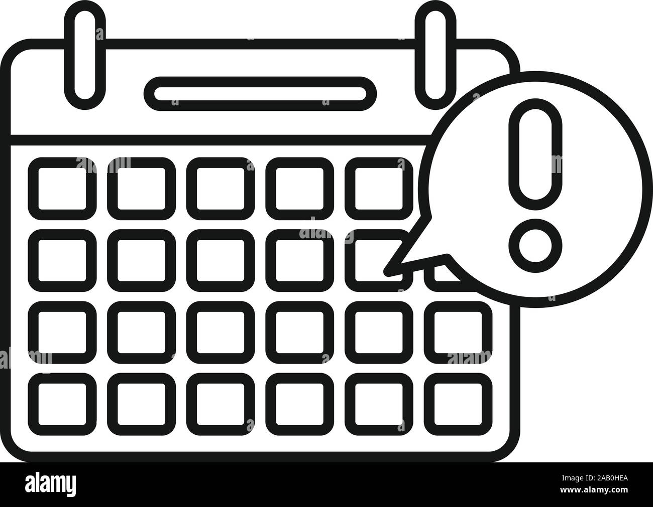 Calendar notification icon. Outline calendar notification vector icon ...