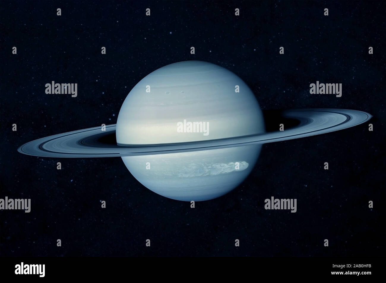 Saturn With Blue Star