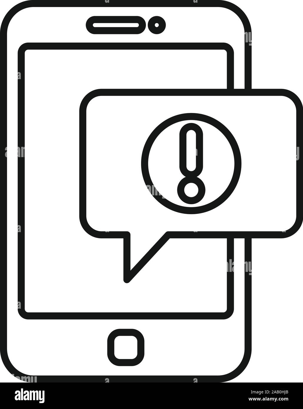 Smartphone notification icon. Outline smartphone notification vector ...