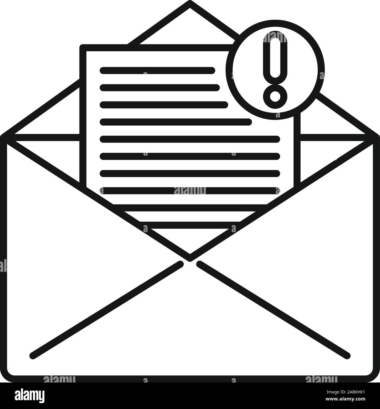 New mail icon. Outline new mail vector icon for web design isolated on ...
