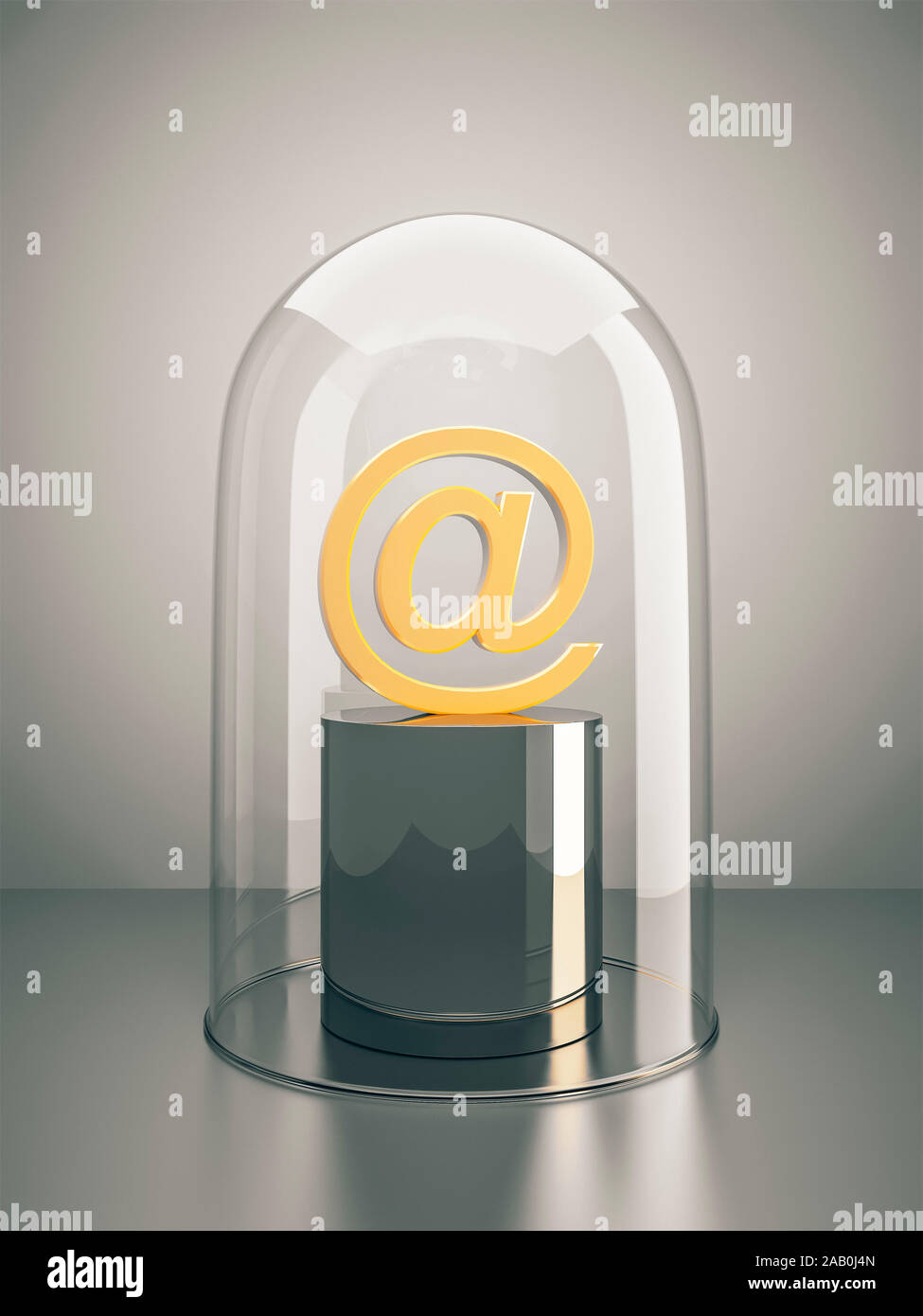 Das E-Mail-Zeichen unter einer Glasglocke Stock Photo - Alamy