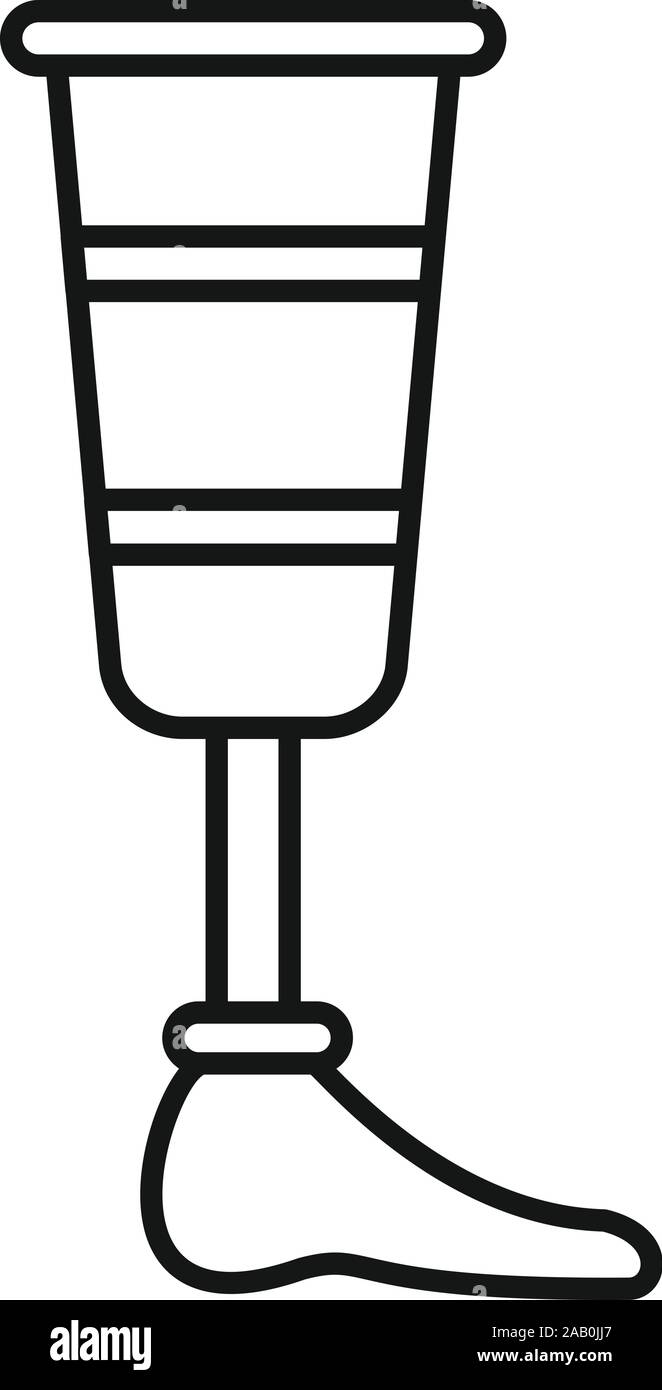 Leg artificial limb icon. Outline leg artificial limb vector icon for ...