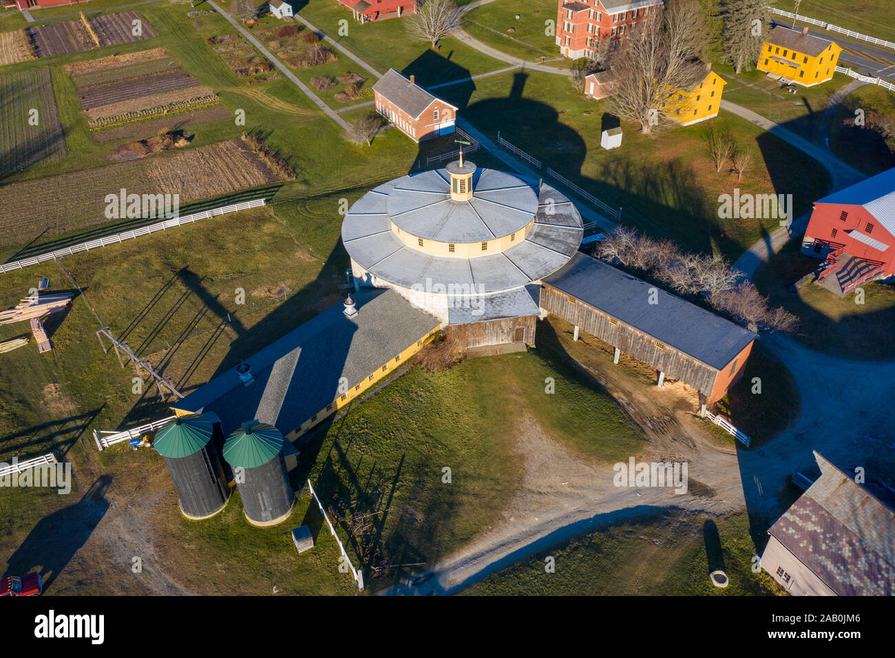 Round stone barn, Hancock Shaker Village, Pittsfield, Lenox, MA Stock ...