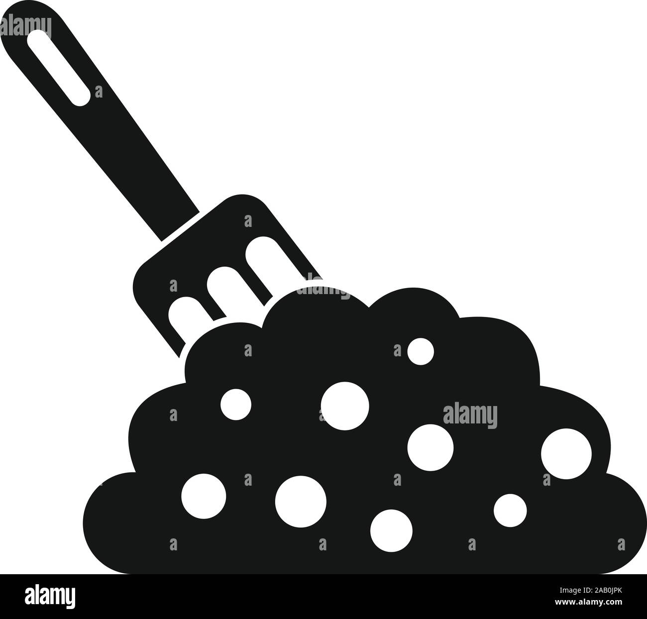 Hand fork soil icon. Simple illustration of hand fork soil vector icon ...