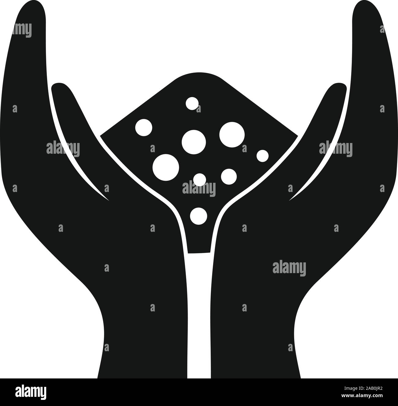 Soil in hands icon. Simple illustration of soil in hands vector icon ...