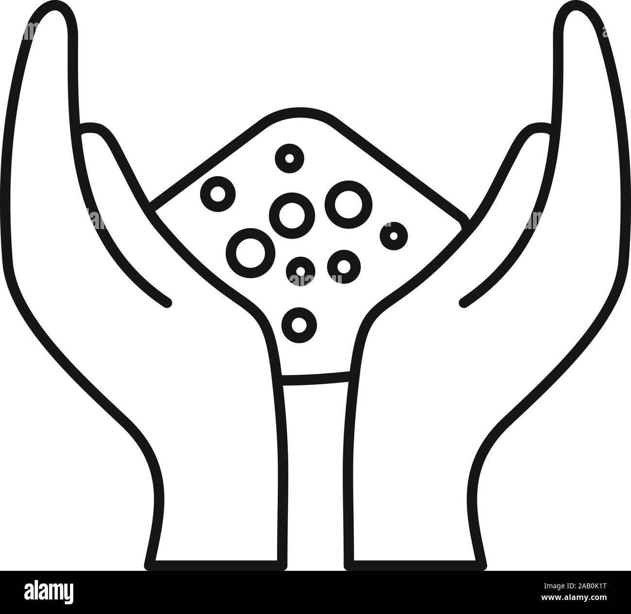 Soil hands icon. Outline soil hands vector icon for web design isolated ...
