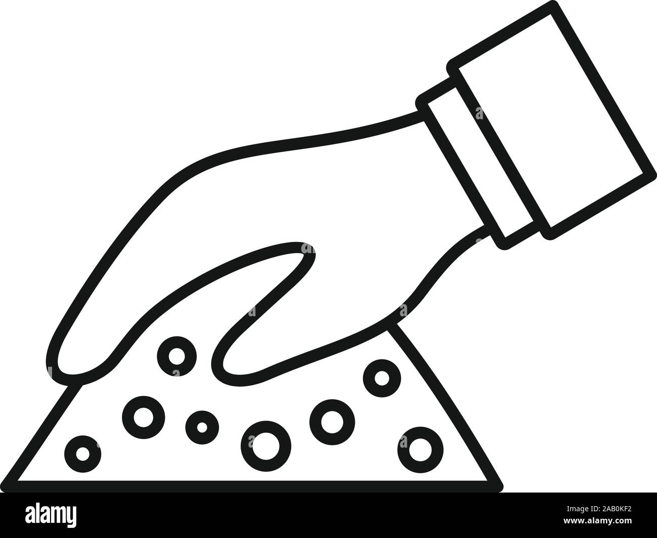 Hand soil icon. Outline hand soil vector icon for web design isolated ...