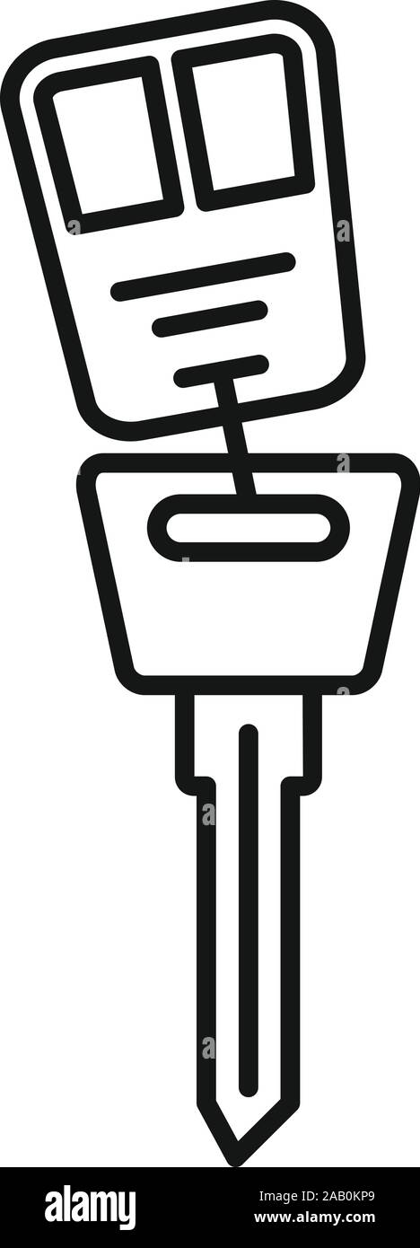 Car key icon. Outline car key vector icon for web design isolated on ...