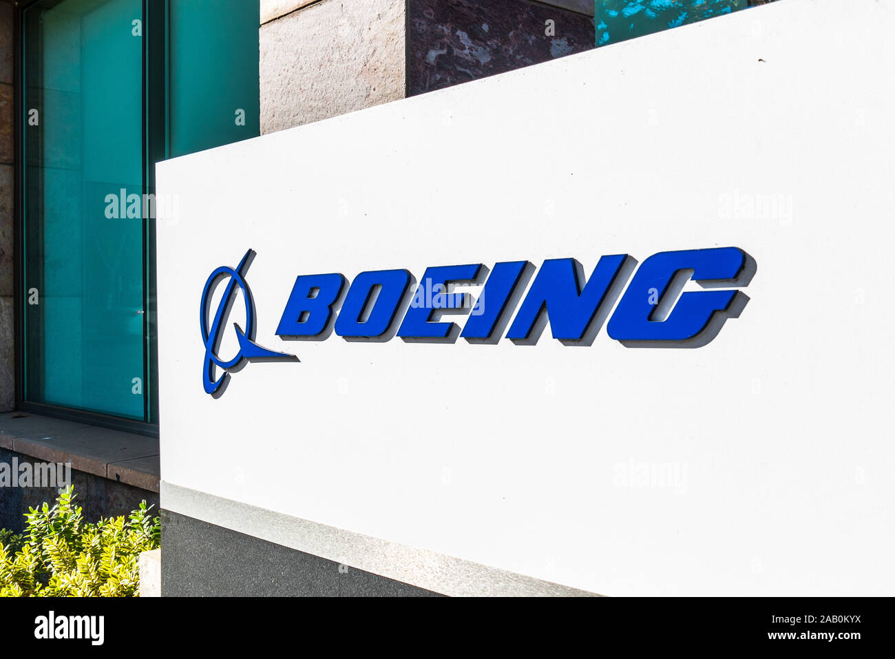 Nov 22, 2019 Menlo Park / CA / USA - Boeing sign at their office ...