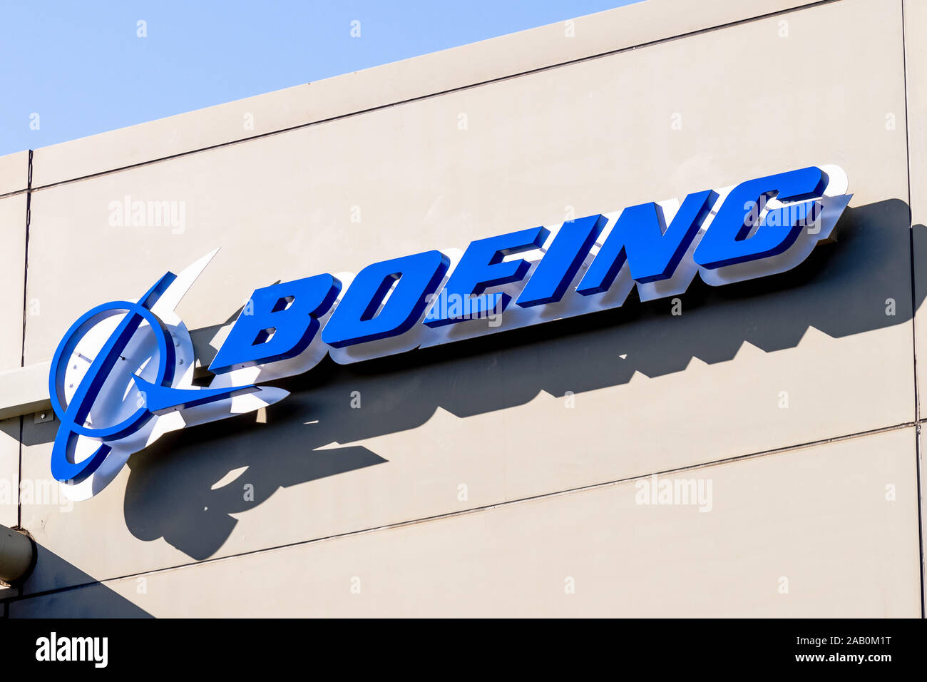 Nov 22, 2019 Menlo Park / CA / USA - Boeing sign at their office ...