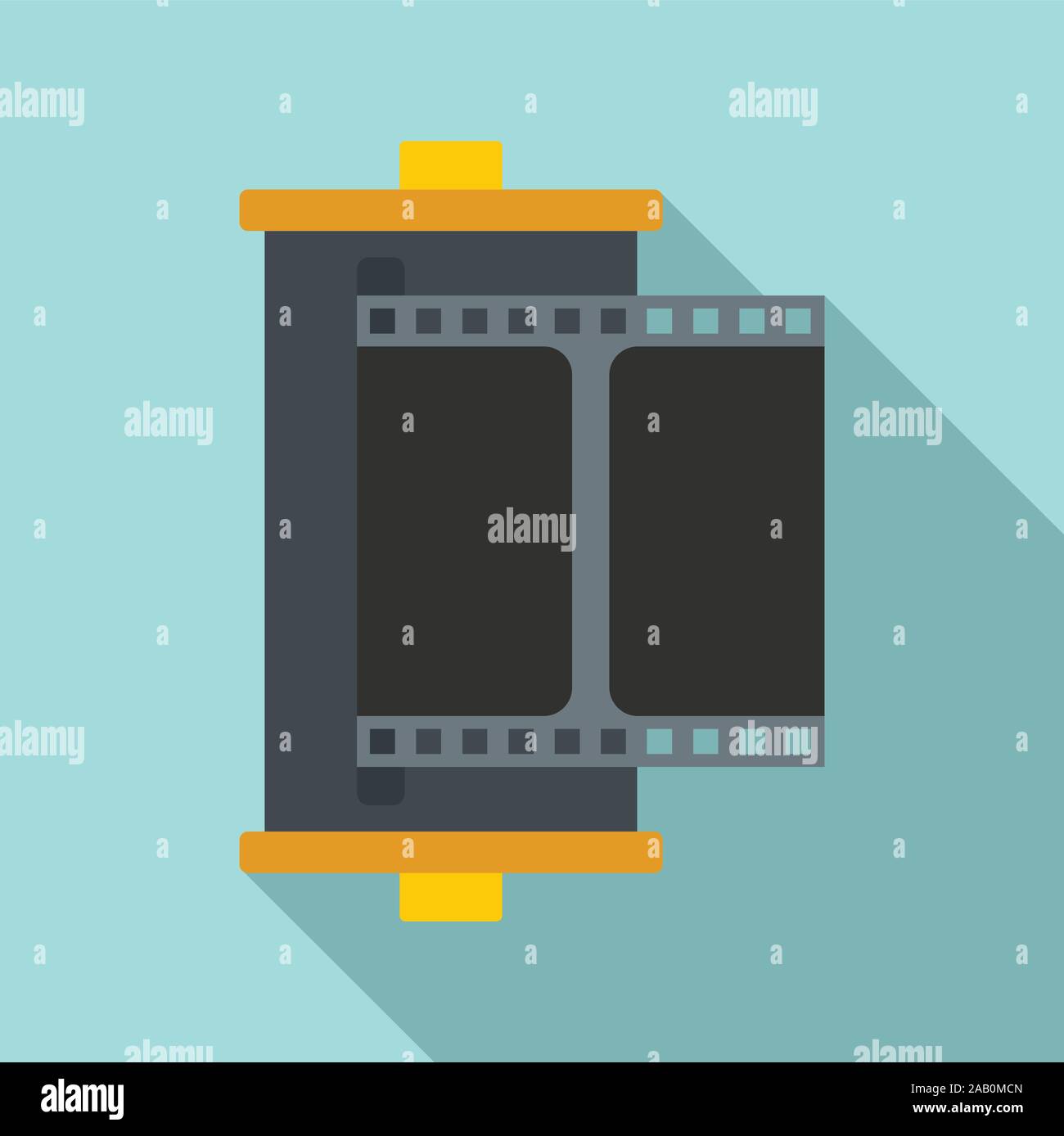 Color camera film icon. Flat illustration of color camera film vector ...