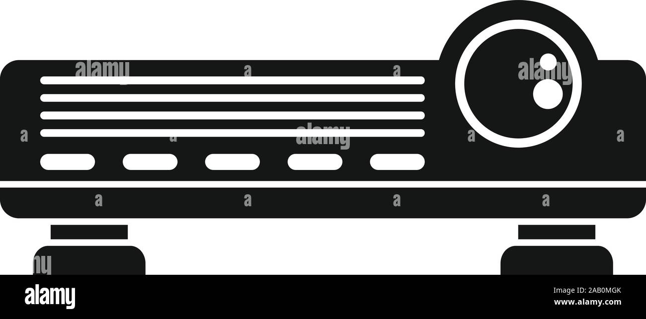 Flat film projector icon. Simple illustration of flat film projector ...