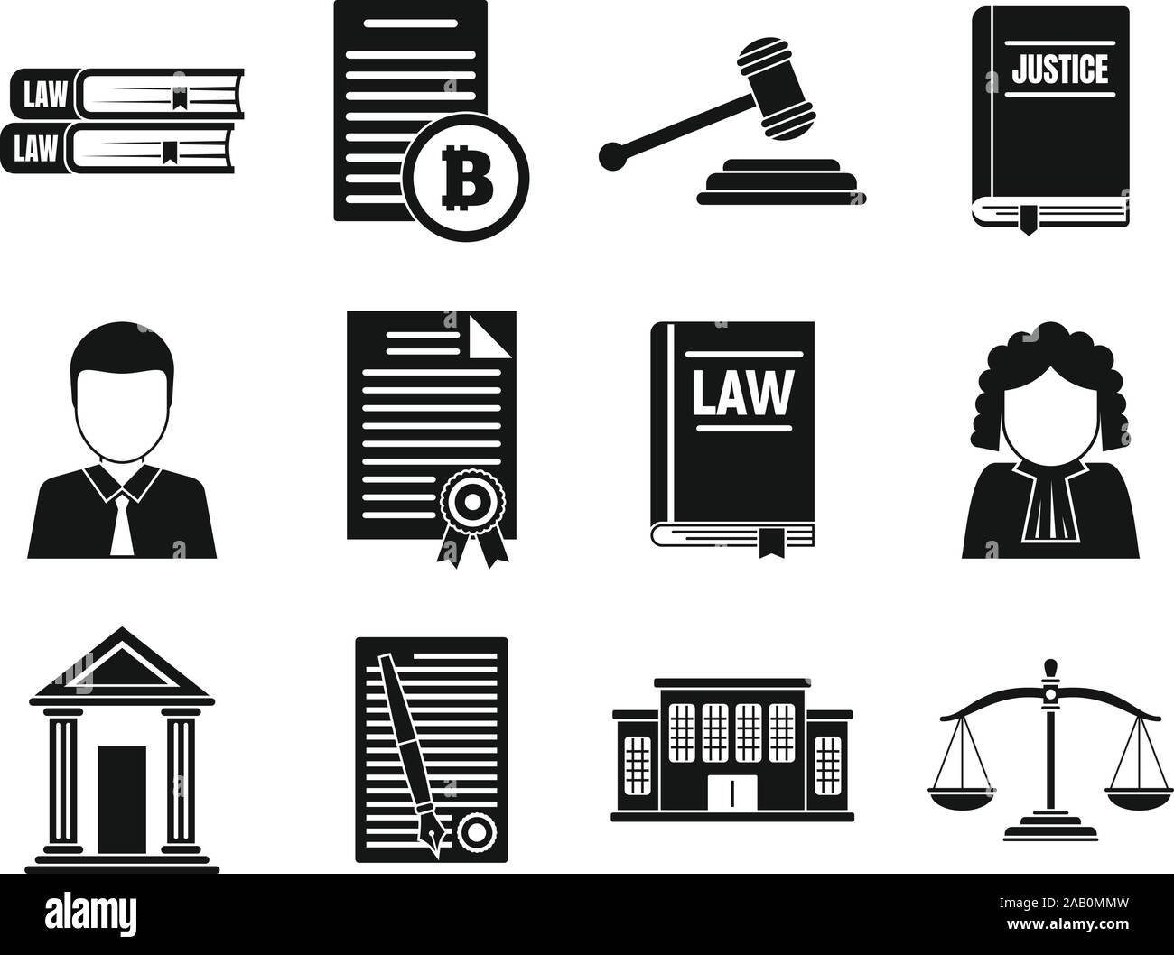 Judge icons set. Simple set of judge vector icons for web design on ...
