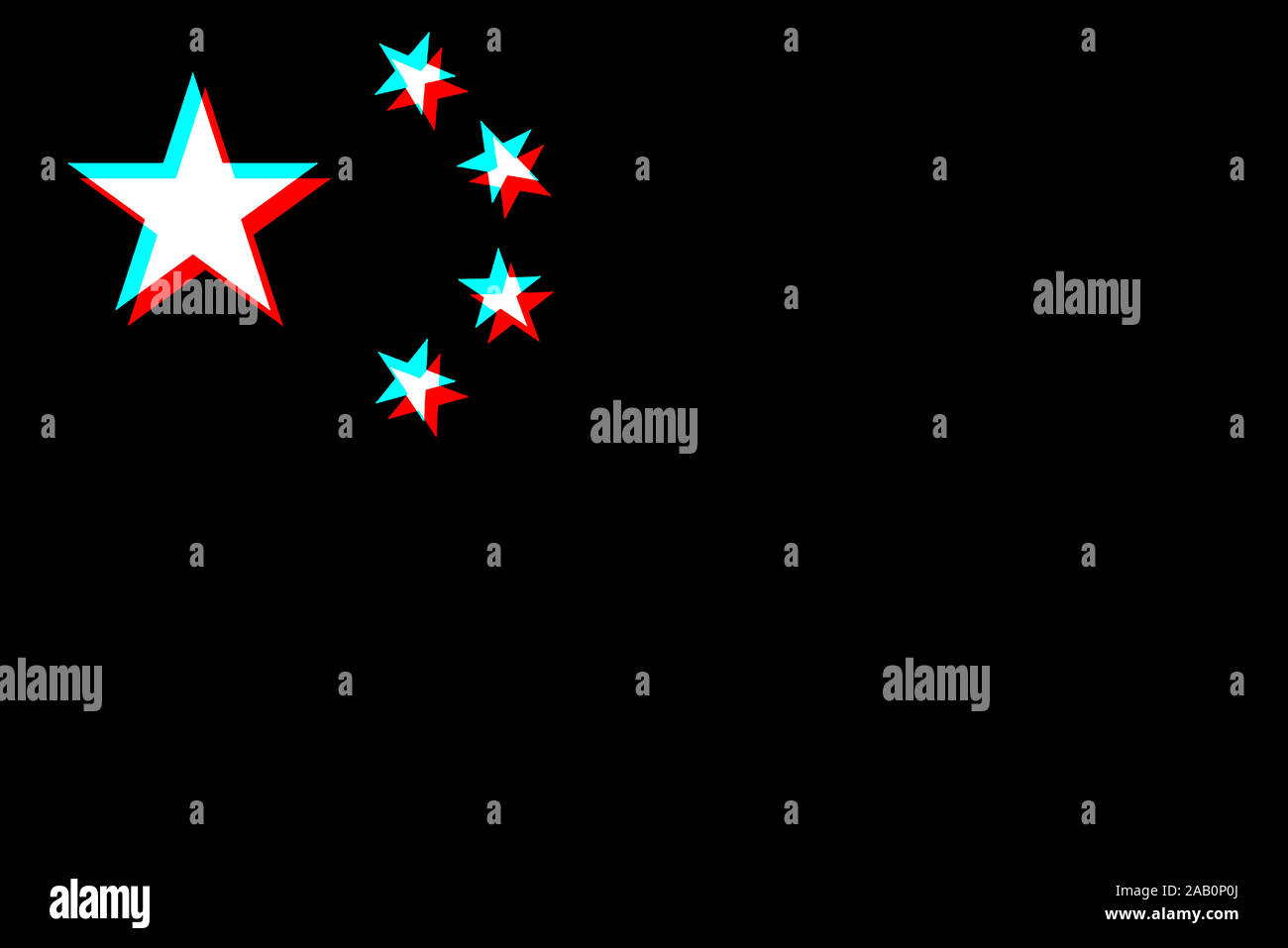 Flag of China with RGB spit effect applied on it Stock Photo - Alamy