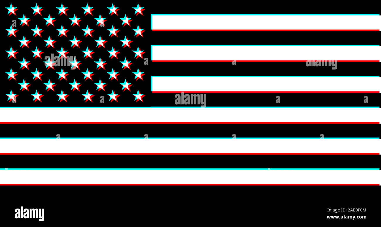 Flag of United States with RGB spit effect applied on it Stock Photo ...