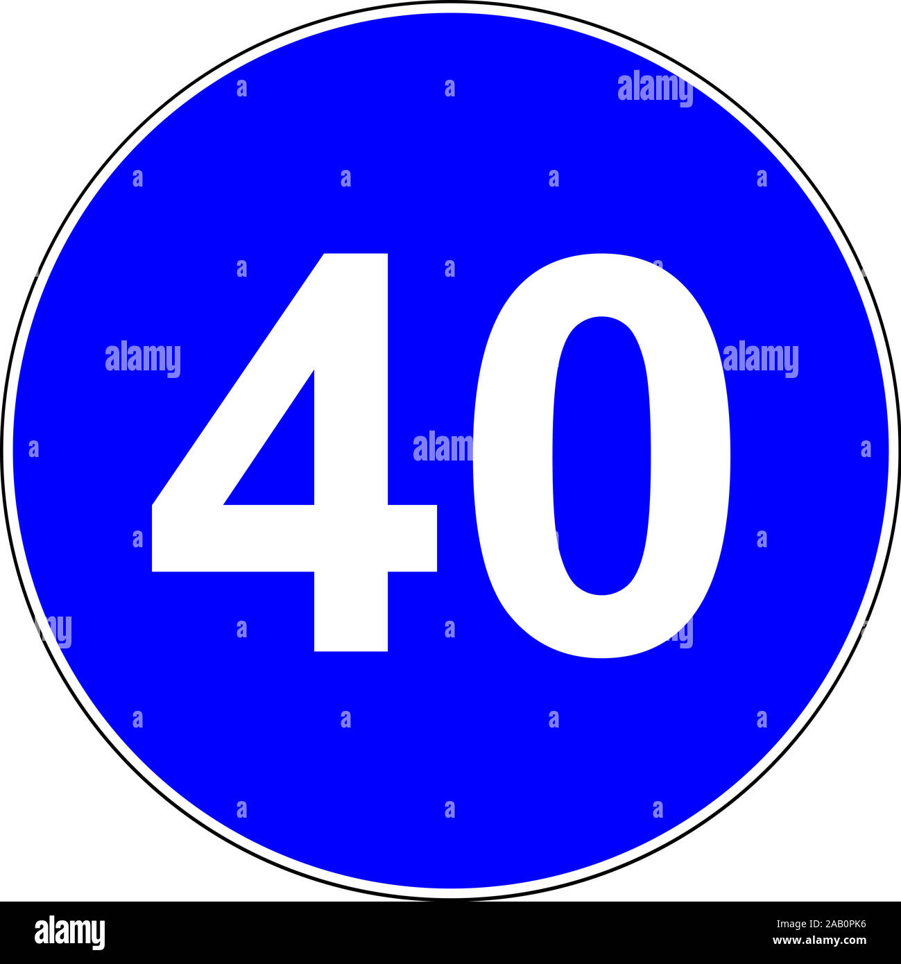 Road sign with suggested speed of 40 km/h Stock Photo - Alamy