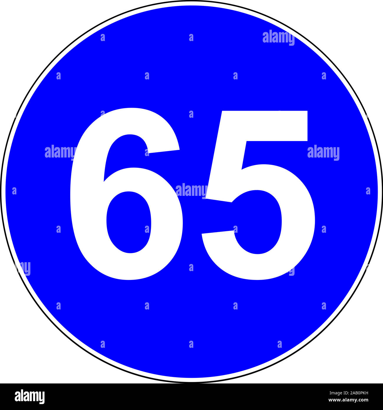 Road sign with suggested speed of 65 km/h Stock Photo - Alamy