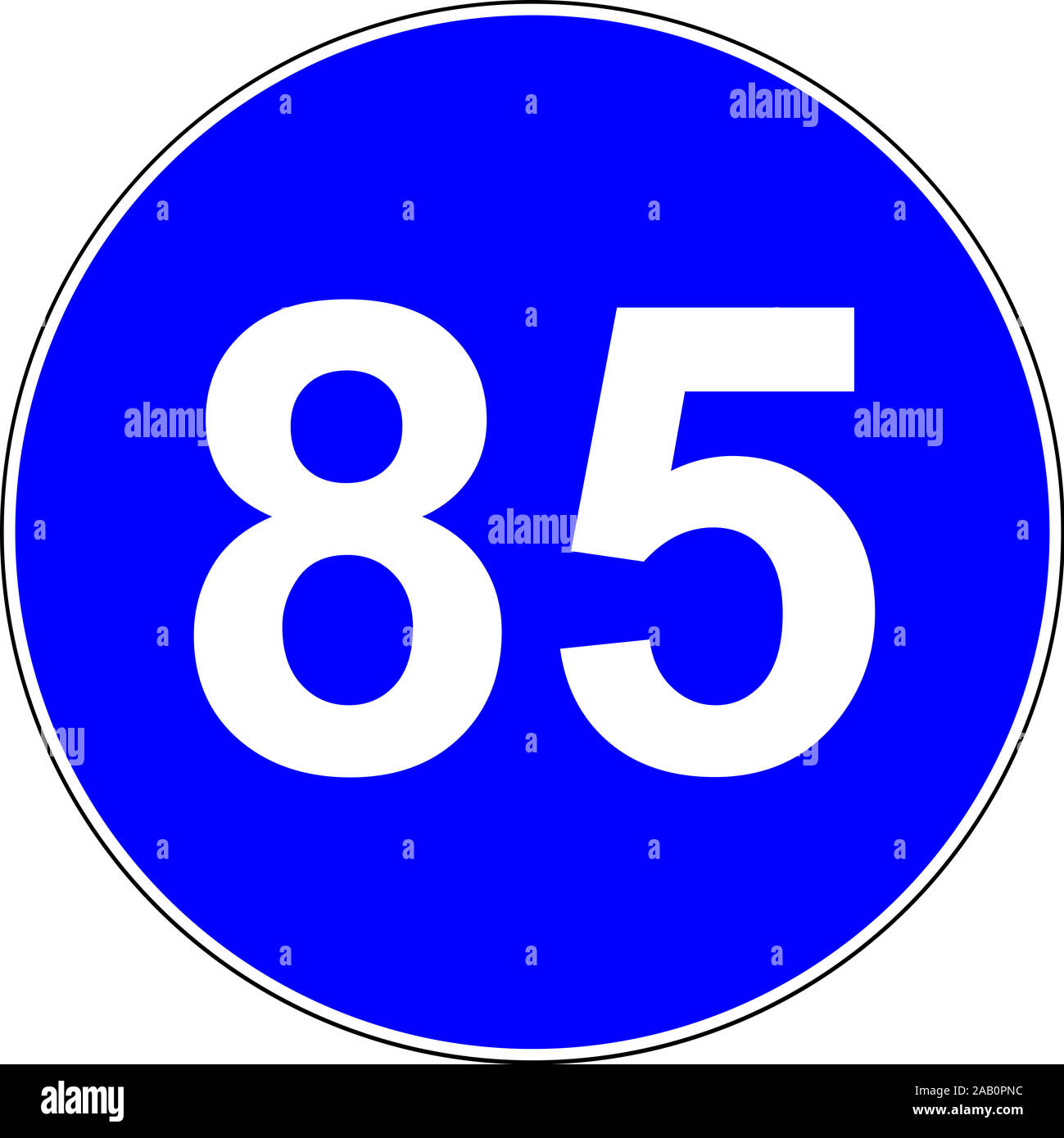 Road sign with suggested speed of 85 km/h Stock Photo - Alamy