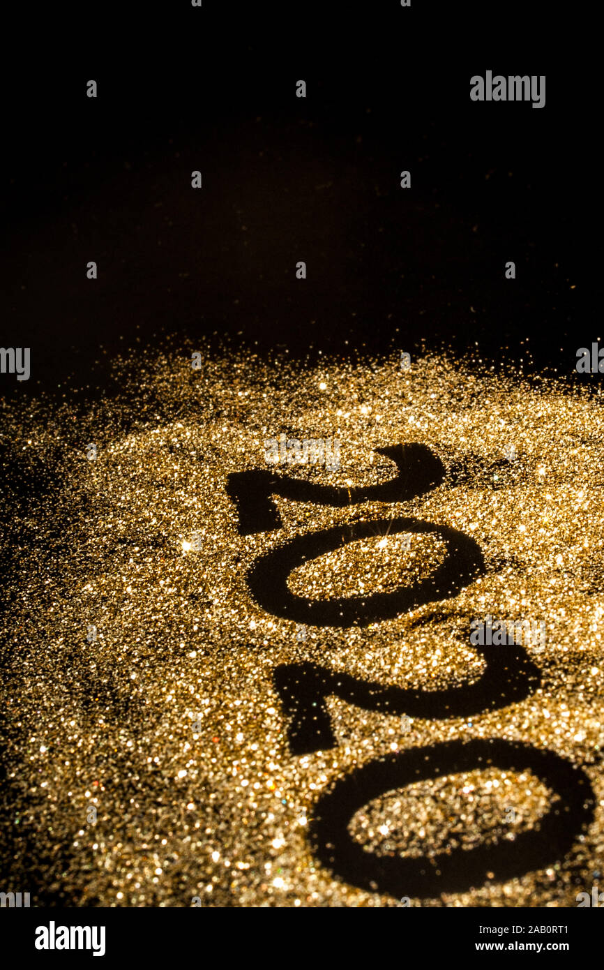 Happy New Year 2020. Creative Collage of numbers two and zero made up ...
