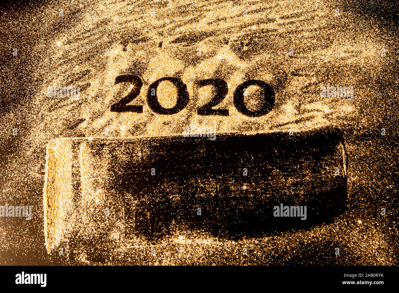 Happy New Year 2020. Creative Collage of numbers two and zero made up ...
