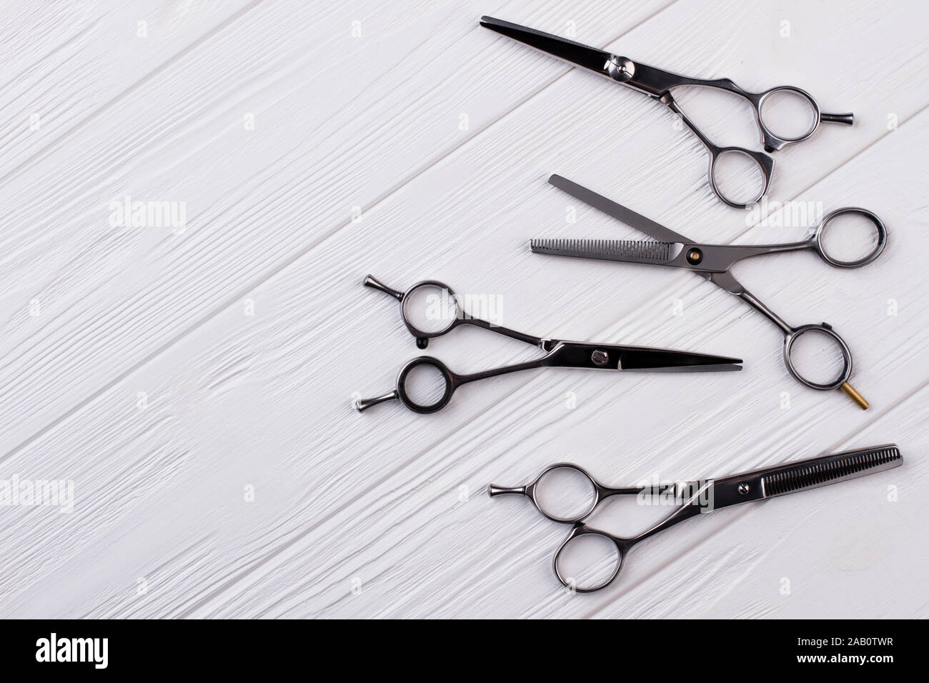 Set of barbers hair cutting scissors Stock Photo - Alamy