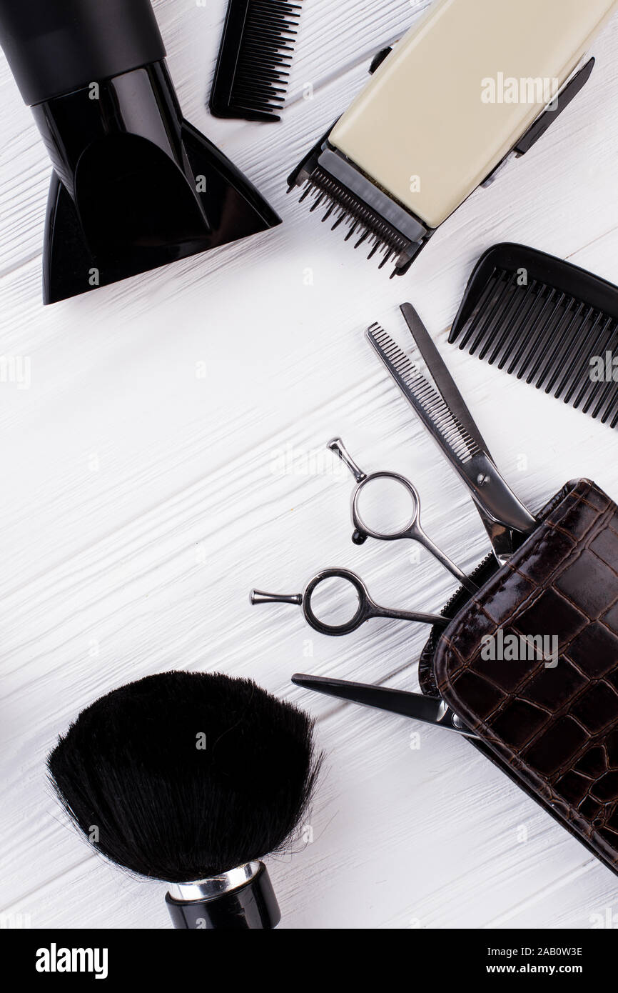 Hairdresser tools set comb hi-res stock photography and images - Alamy