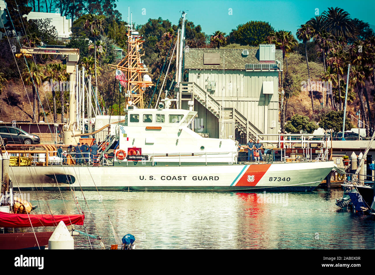 The US Coast Guard's 87 ft coastal patrol boat, The Halibut, docked ...
