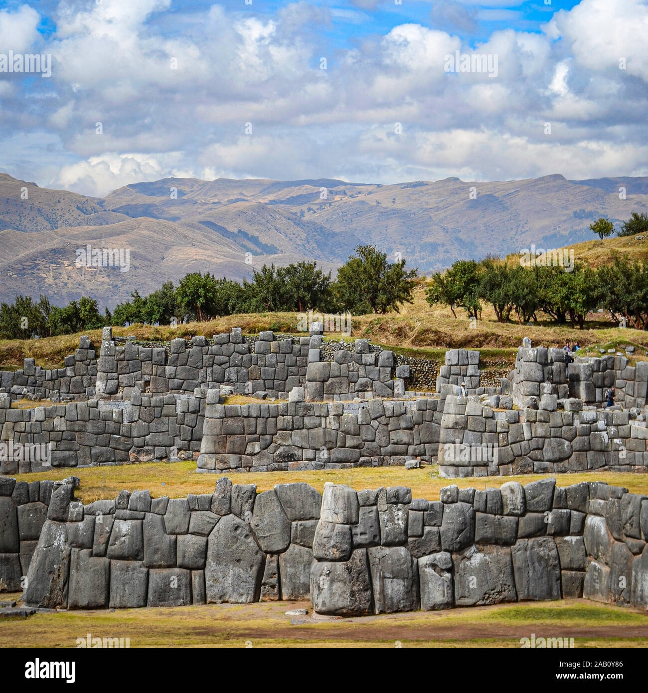Inca stone walls at the Sacsayhuaman archaeological site, Cusco (Cuzco ...
