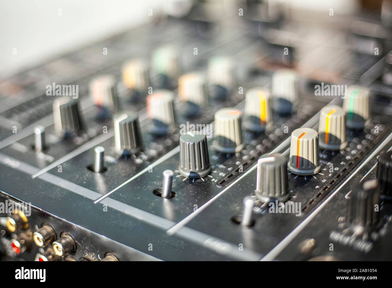Mixer for editing sound on channels. Sound device with tumblers for ...