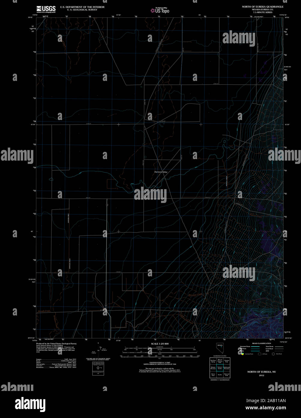 Eureka nevada map hi-res stock photography and images - Alamy