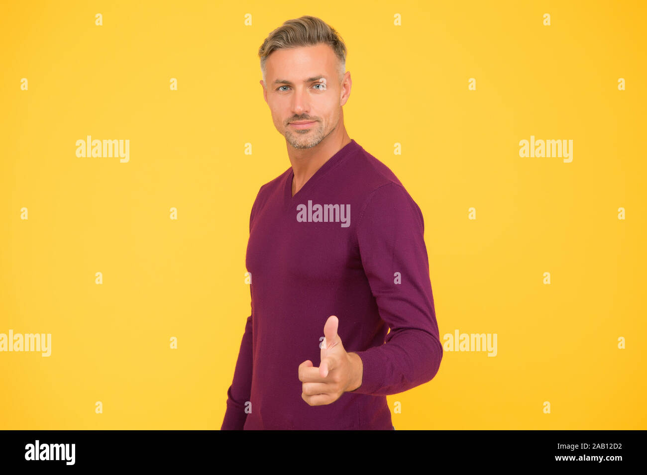 Feeling motivated. You are awesome. Man mature hipster yellow ...