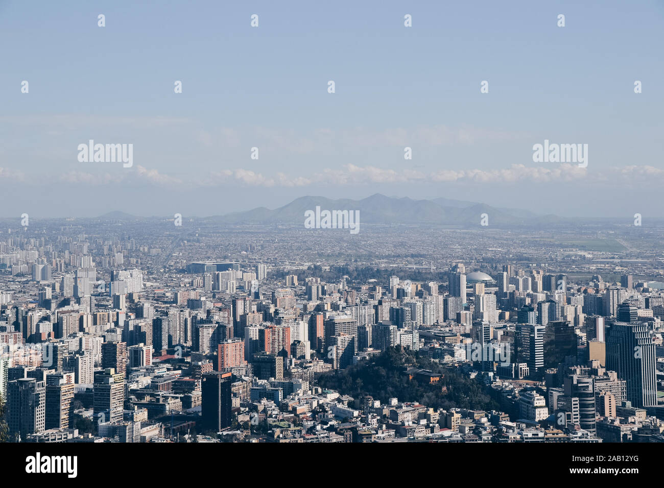 Landscape of Santiago de Chile seean frome above Stock Photo - Alamy