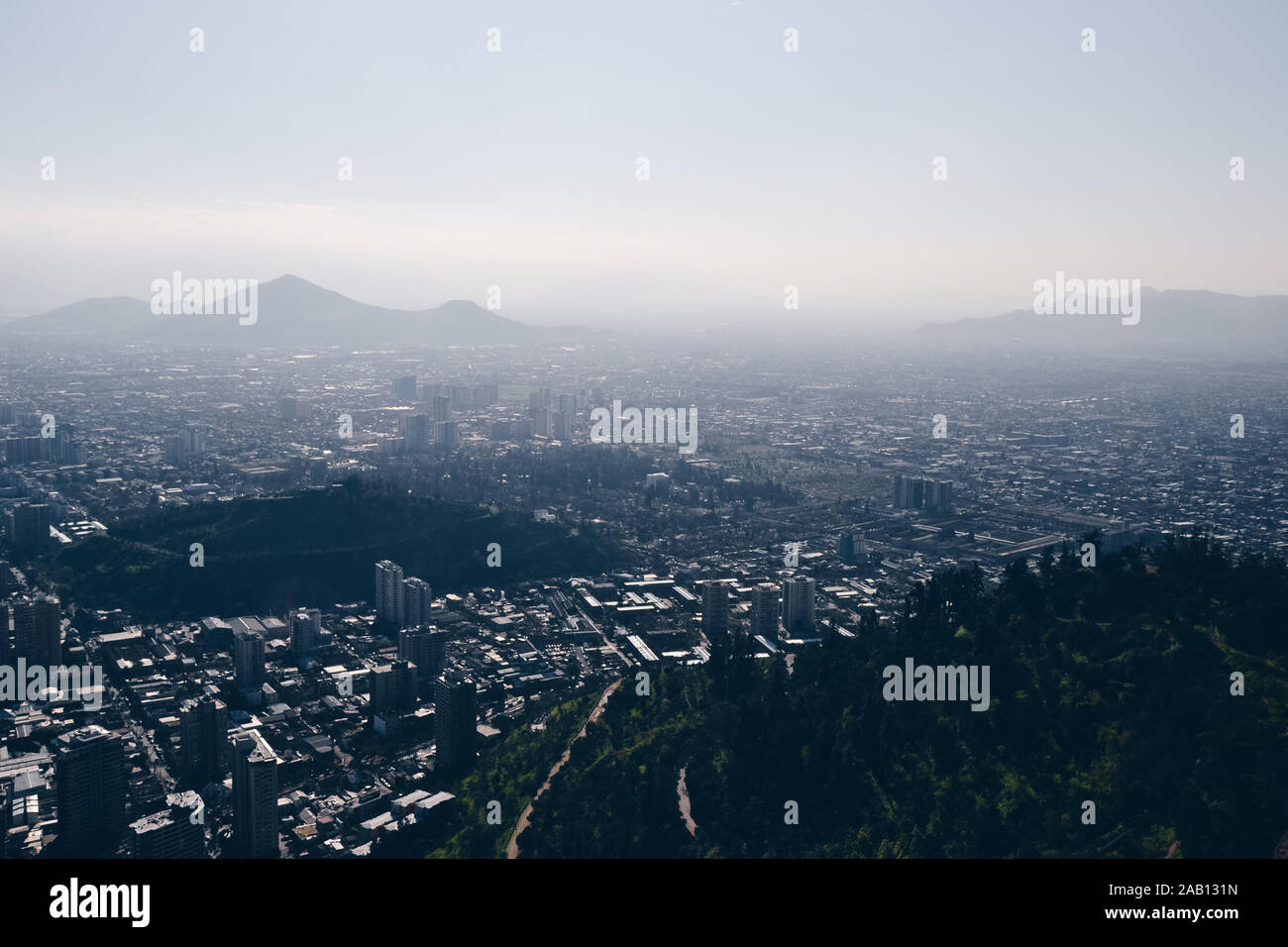 Landscape of Santiago de Chile seean frome above Stock Photo - Alamy