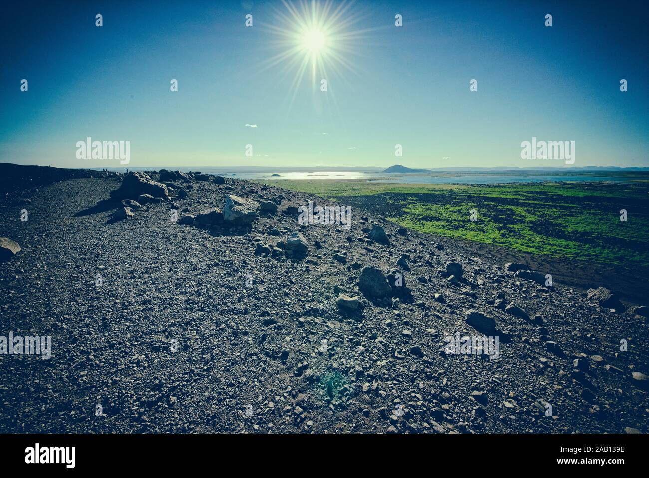 Hverfjall volcanic crater near lake Myvatn in Iceland, one of the ...