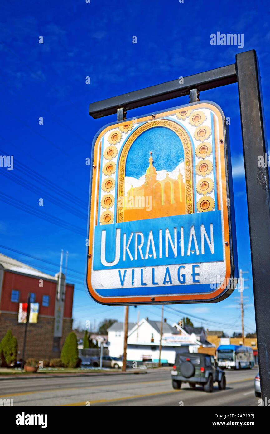 Cleveland ukrainian village signage hi-res stock photography and images ...