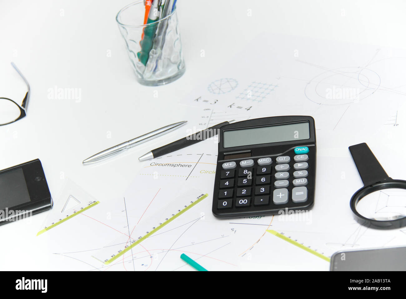 photo of the Architectural plans and projets, pencils, rulers, compass ...