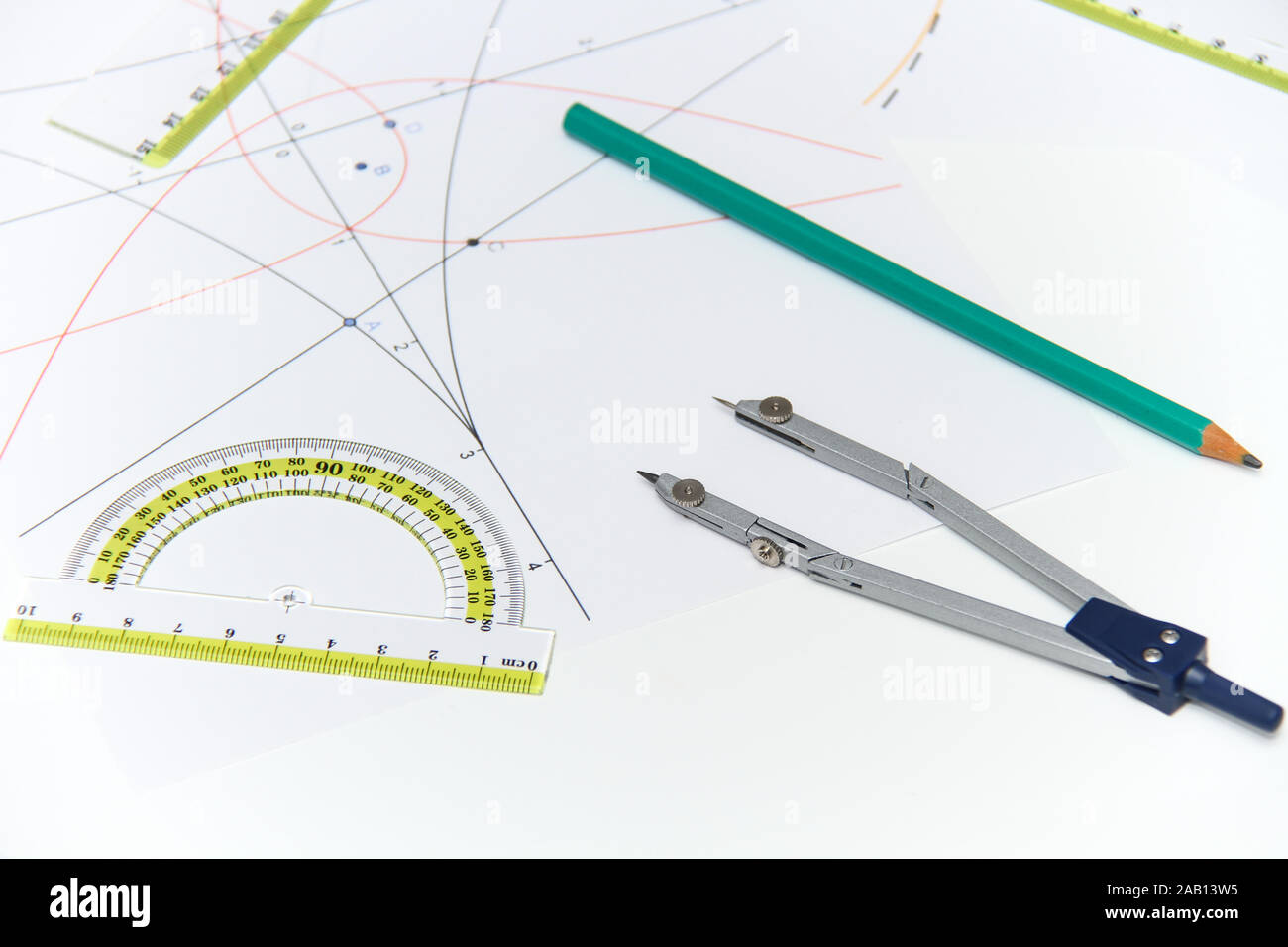 photo of the Architectural plans and projets, pencils, rulers, compass ...