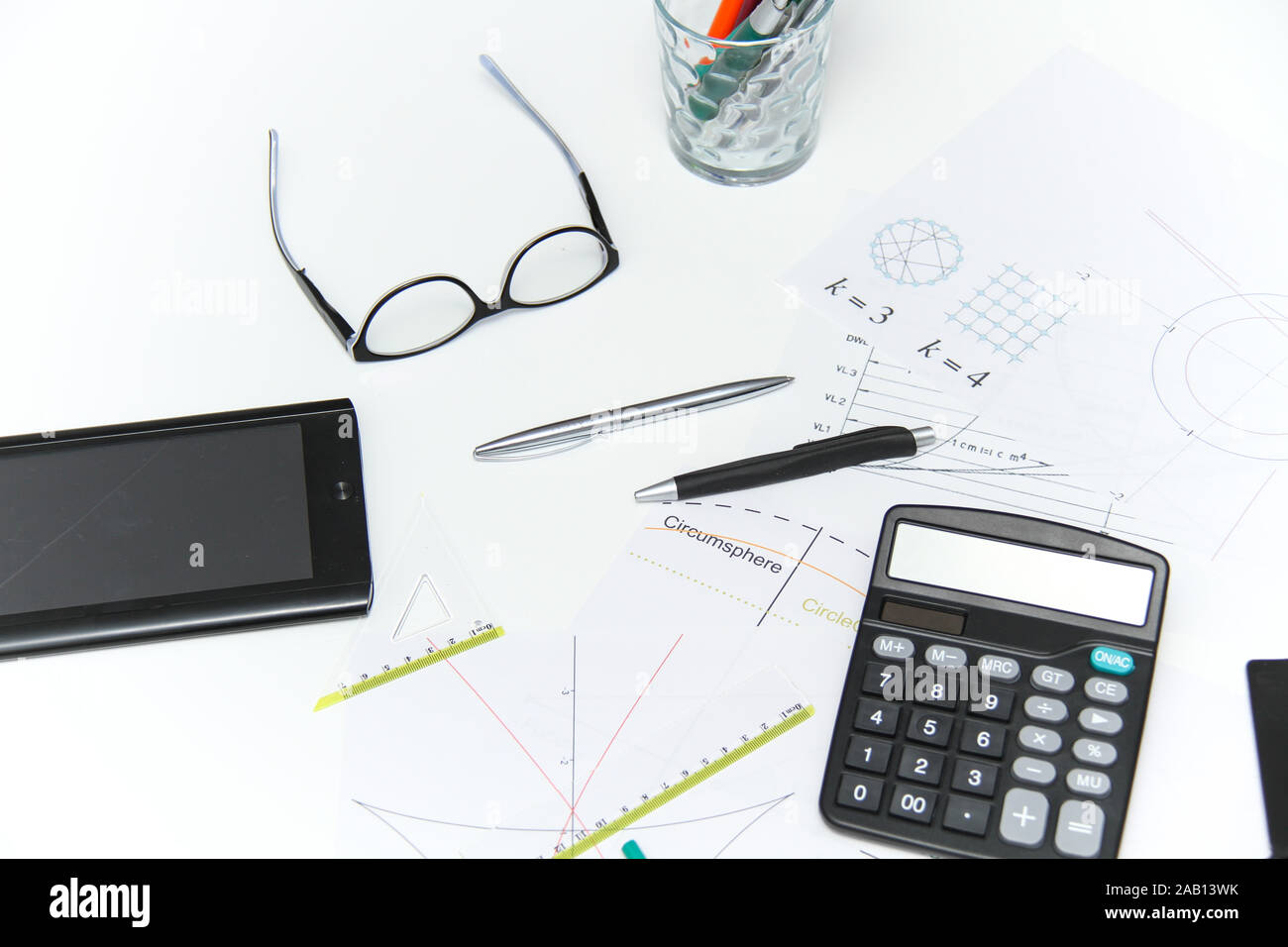 photo of the Architectural plans and projets, pencils, rulers, compass ...